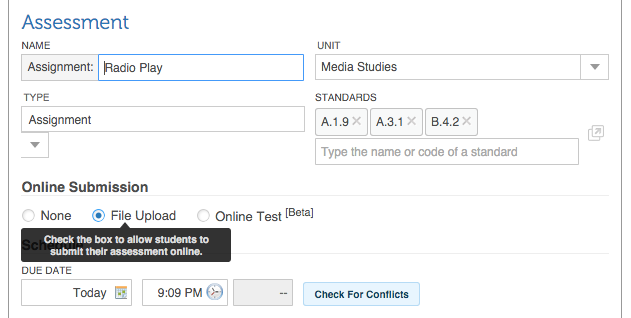 How to enable online submissions of assignments | Edsby