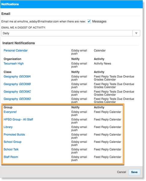 Notifications | Edsby