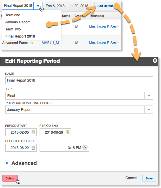 Report Cards - Creating school-level reporting periods | Edsby