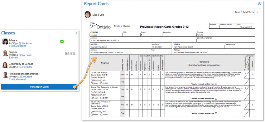 Viewing Report Cards | Edsby