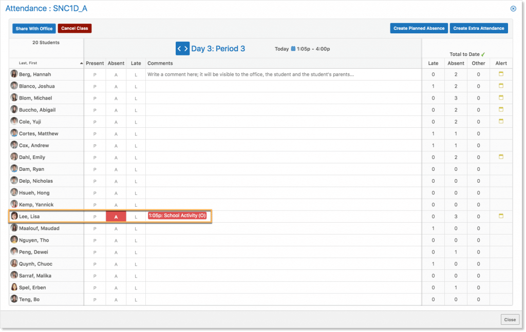 Planned Absences | Edsby