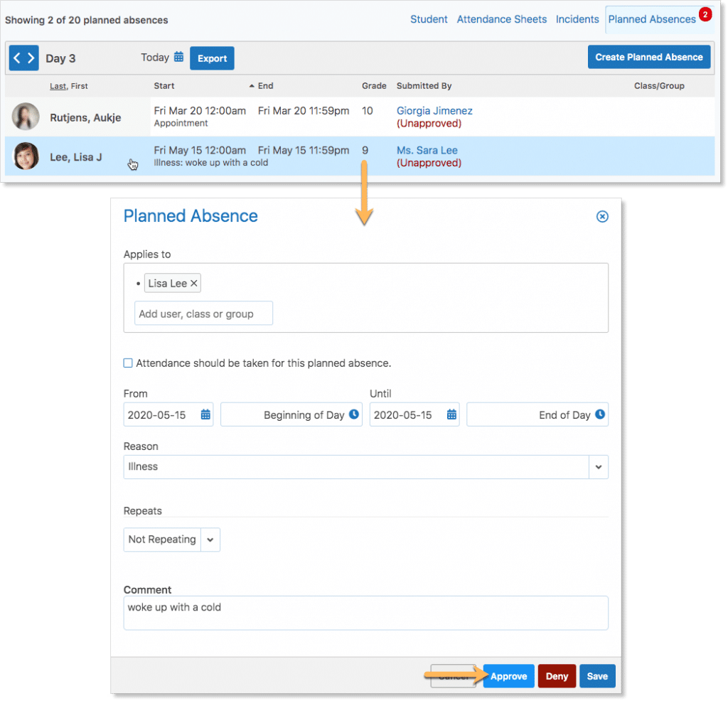 Planned Absences | Edsby
