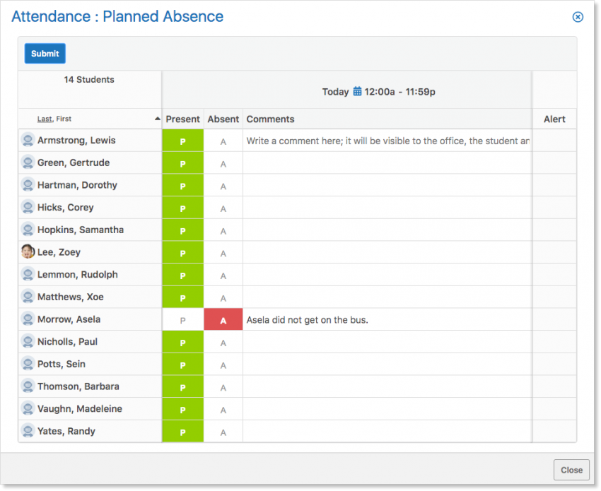 Planned Absences | Edsby