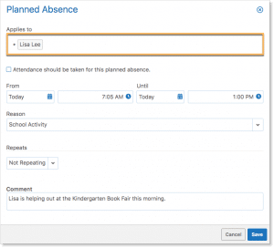 Planned Absences | Edsby