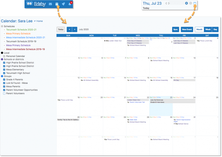 Calendars for Parents | Edsby