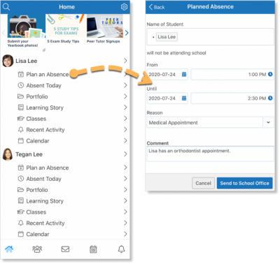 Parent Planned Absences | Edsby