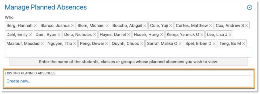 Planned Absences | Edsby