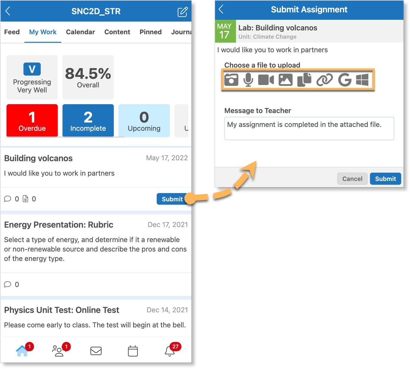Mobile - Submitting Assignments through Edsby | Edsby